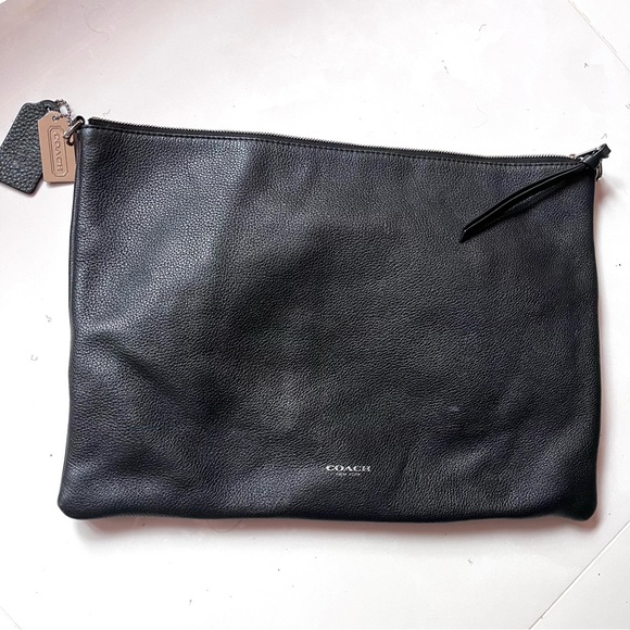 Coach | Bags | Coach Vintage Black Leather Large Portfolio Document ...